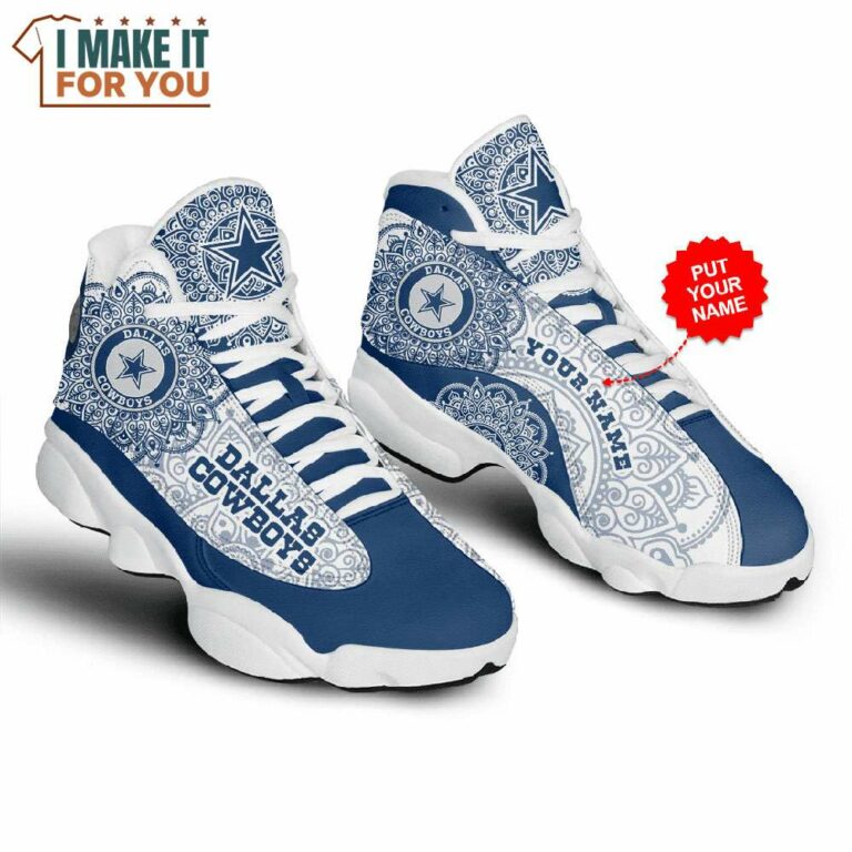 Custom Dallas Cowboys Air Jordan 13 Mandala Pattern Shoes, Ultimate ...