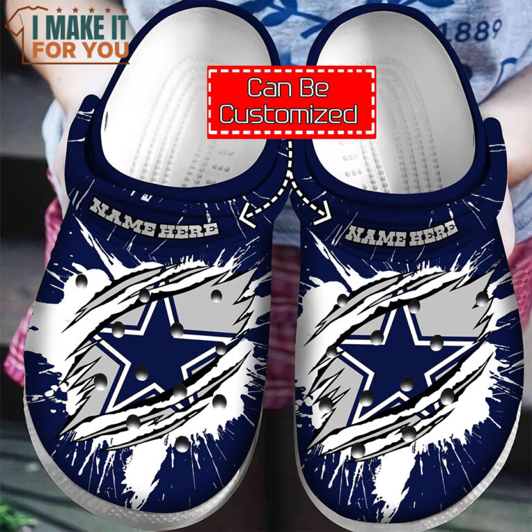 Dallas Cowboys Personalized Ripped Claw Crocs, Dallas Cowboys Football ...