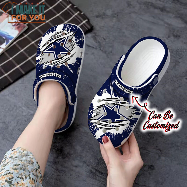 Dallas Cowboys Personalized Ripped Claw Crocs, Dallas Cowboys Football ...