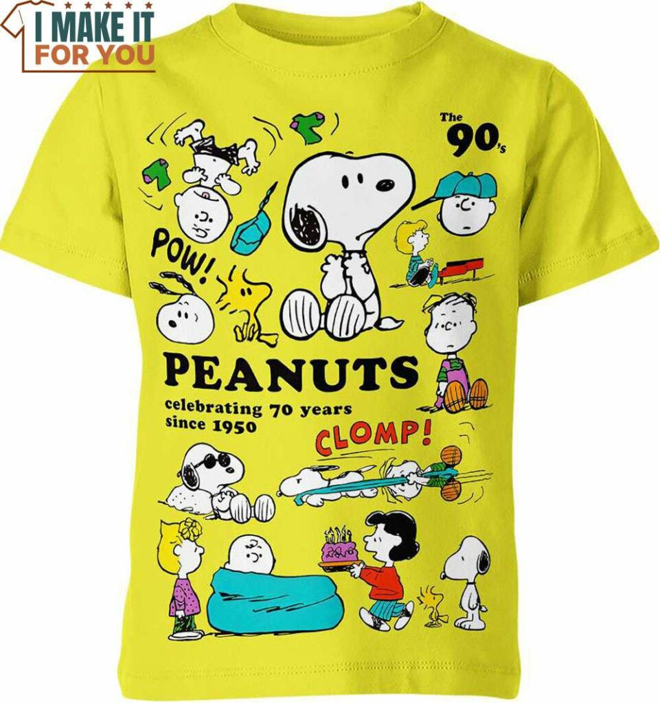Peanuts Celebrating 70 Years Shirt, Snoopy Gifts for Kids and Adults