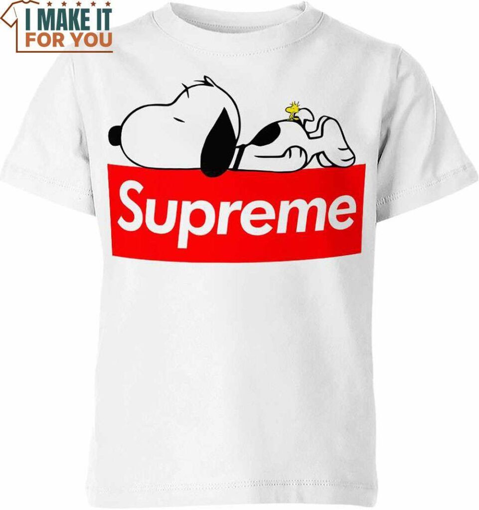Snoopy X Supreme Shirt, Snoopy Gifts for Kids and Adults