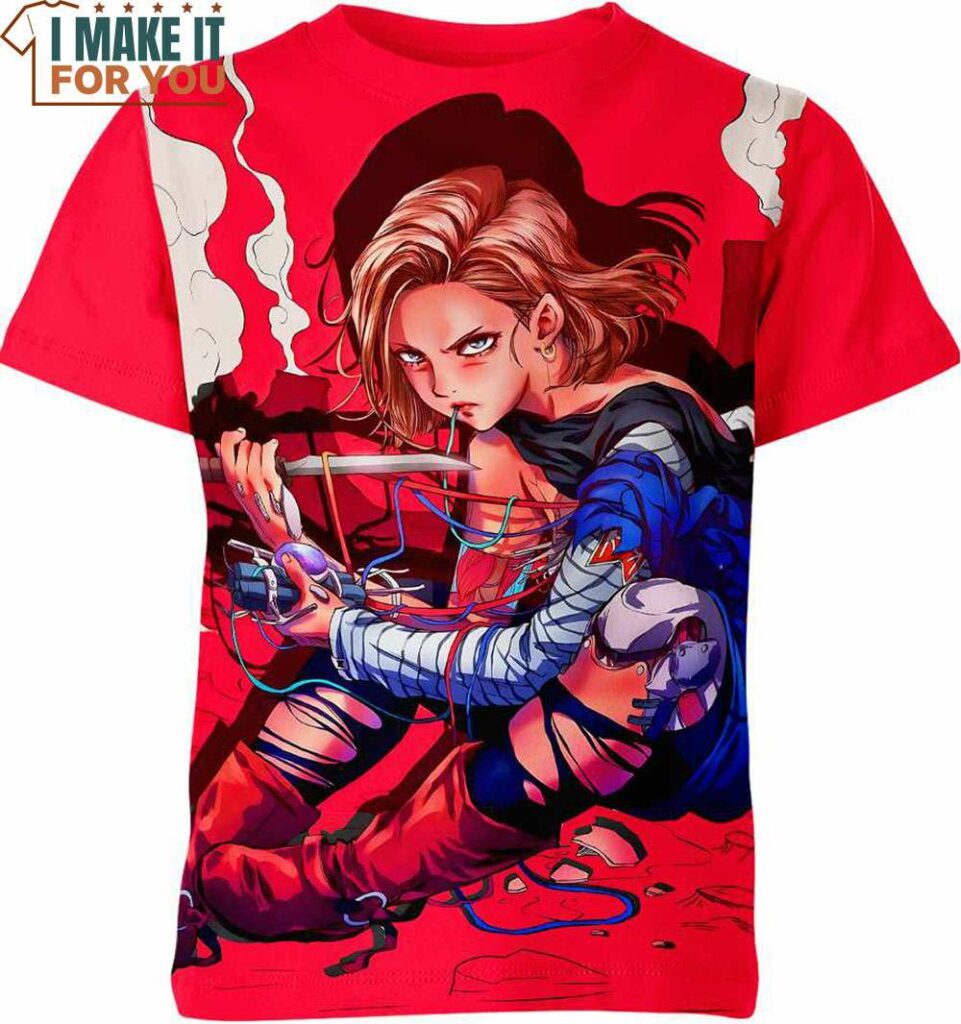 Android 18 Cyberpunk Dragon Ball Z Shirt, 3D Tee for Anime Lovers