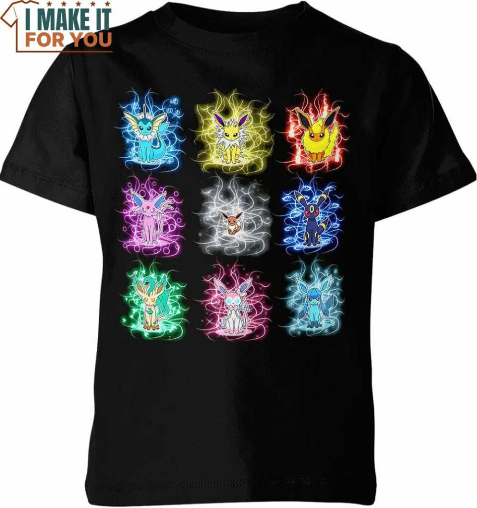 Eevee Evolutions Pokemon Shirt, Pokemon Clothing for Adults