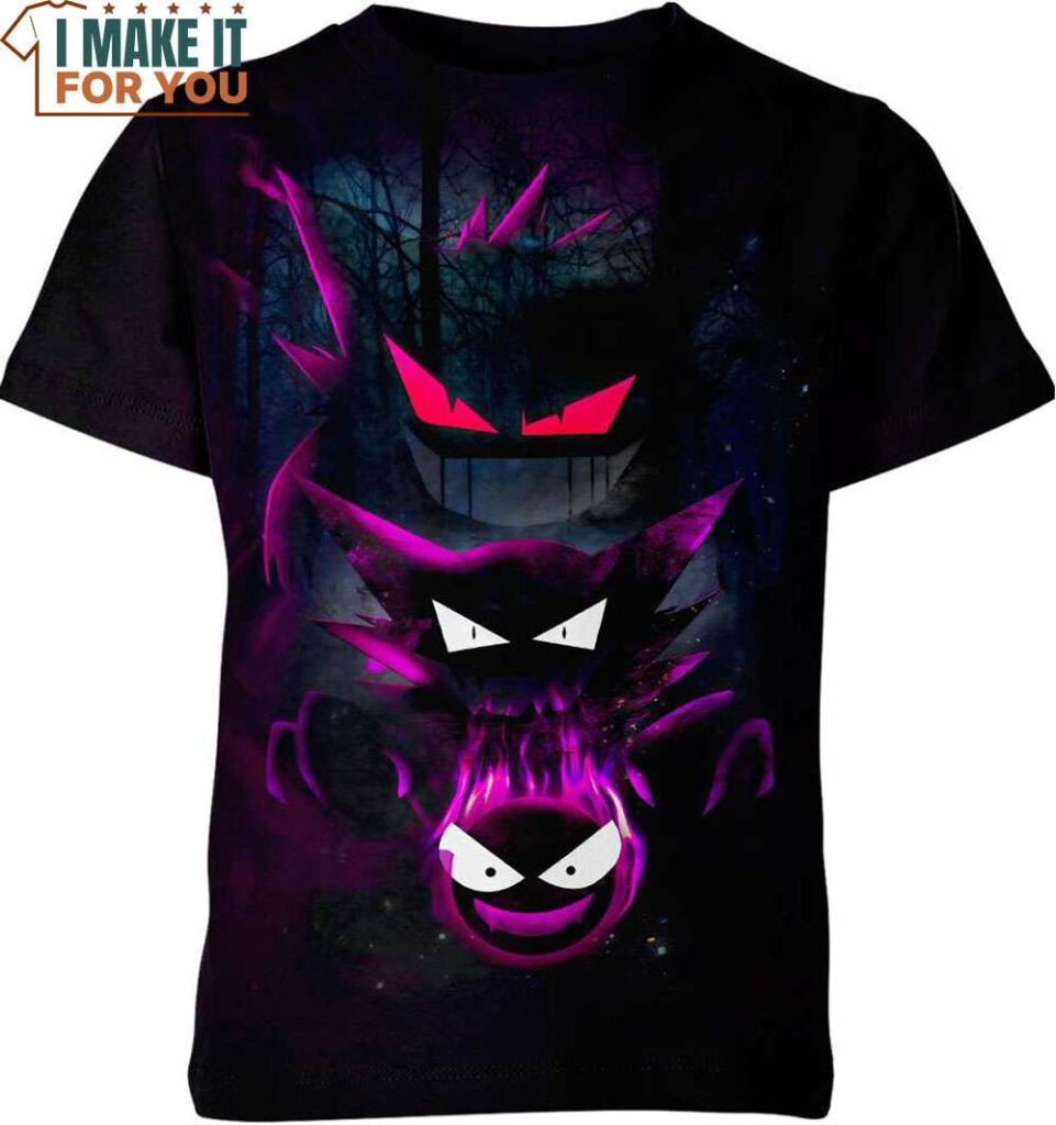 Gengar Haunter Gatsly Pokemon Shirt, Pokemon Men and Women's Clothing