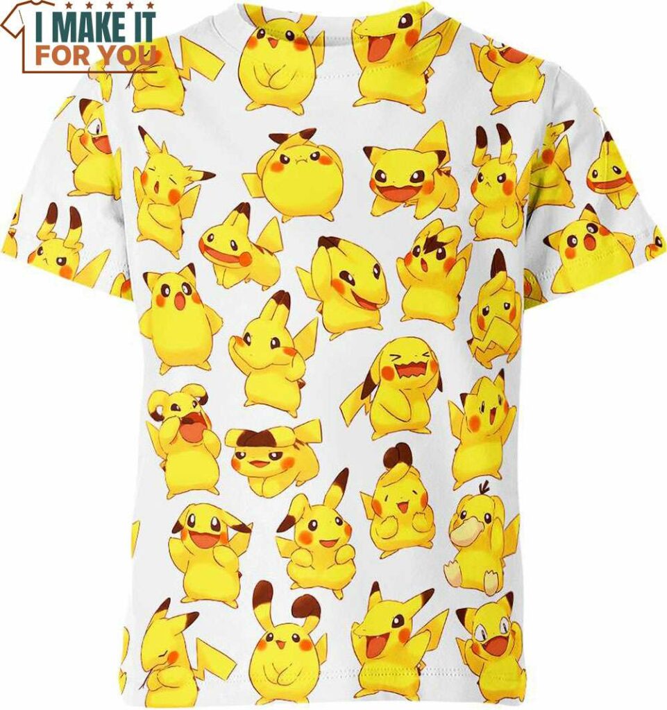 Pikachu Shirt, Pokemon 3D Tee for Anime Lovers