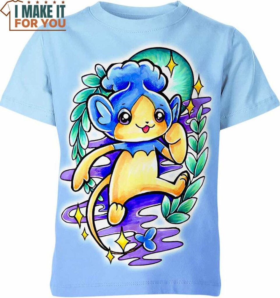 Panpour Pokemon Shirt, Eye-catching Pokemon Apparel