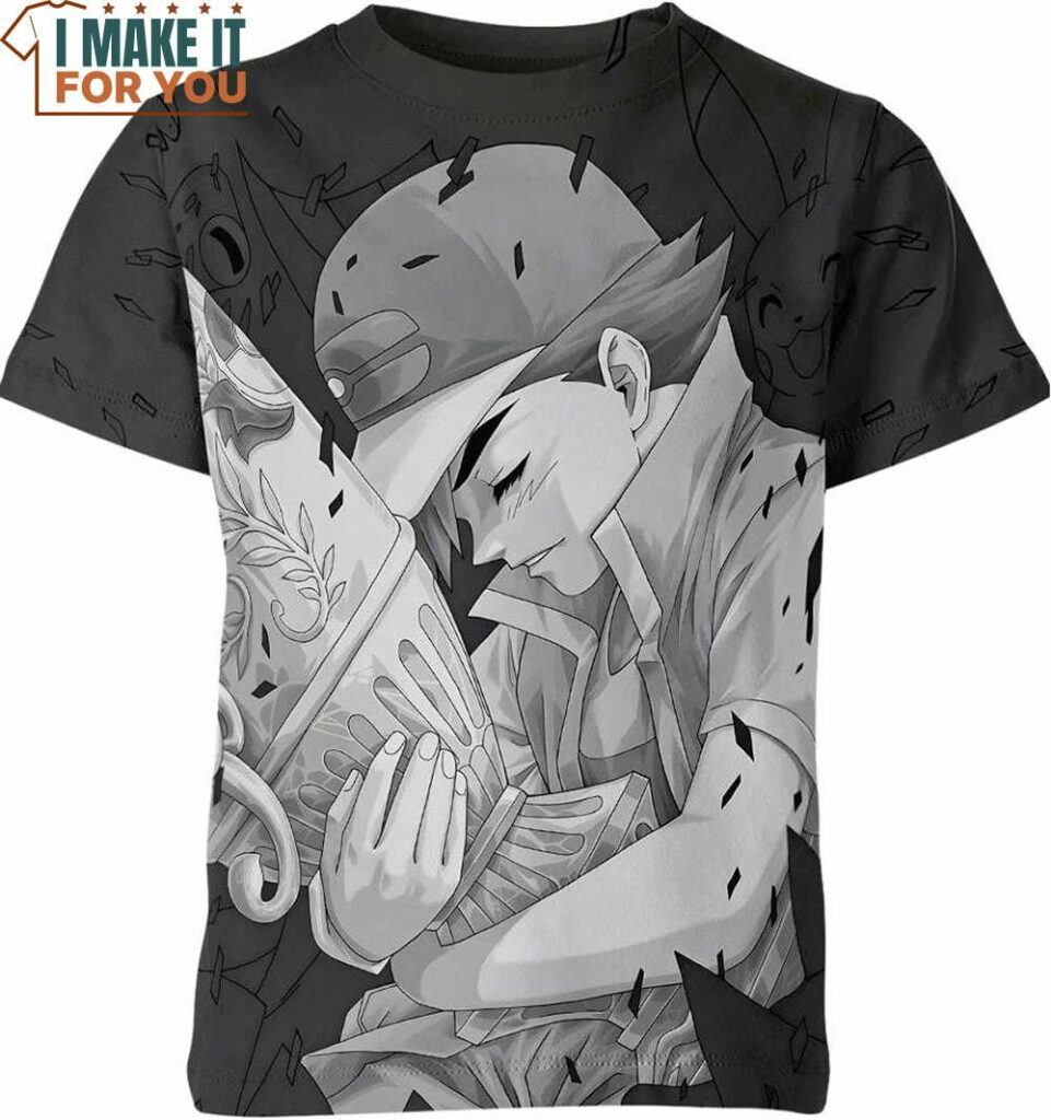 Ash Ketchum Gray Pokemon Shirt, Perfect Pokemon Gift Idea