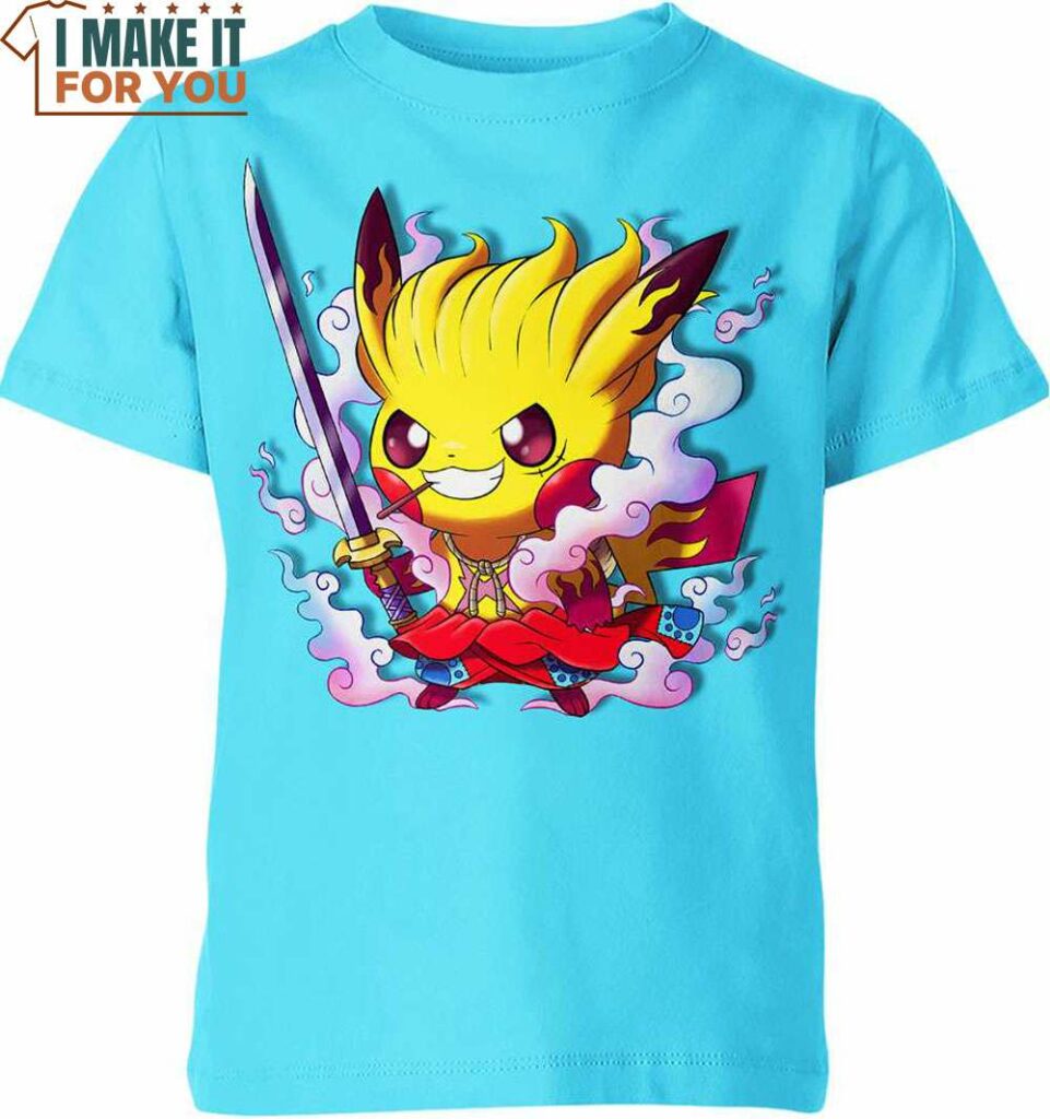 Monkey D Luffy One Piece x Pikachu Pokemon Shirt, Exciting Pokemon Gift ...