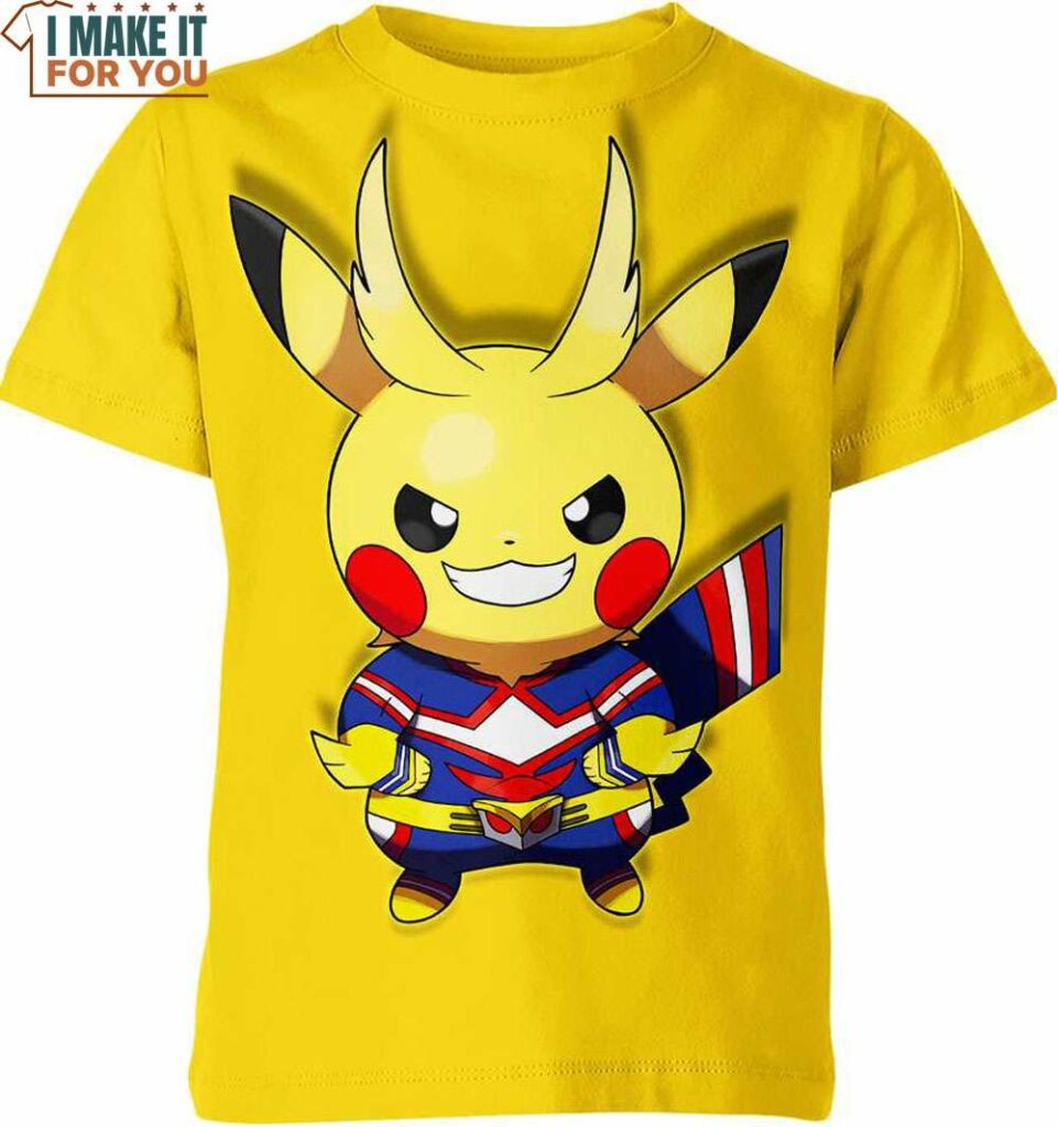 All Might x Pikachu Pokemon Shirt, Perfect Present for Pokemon Fans