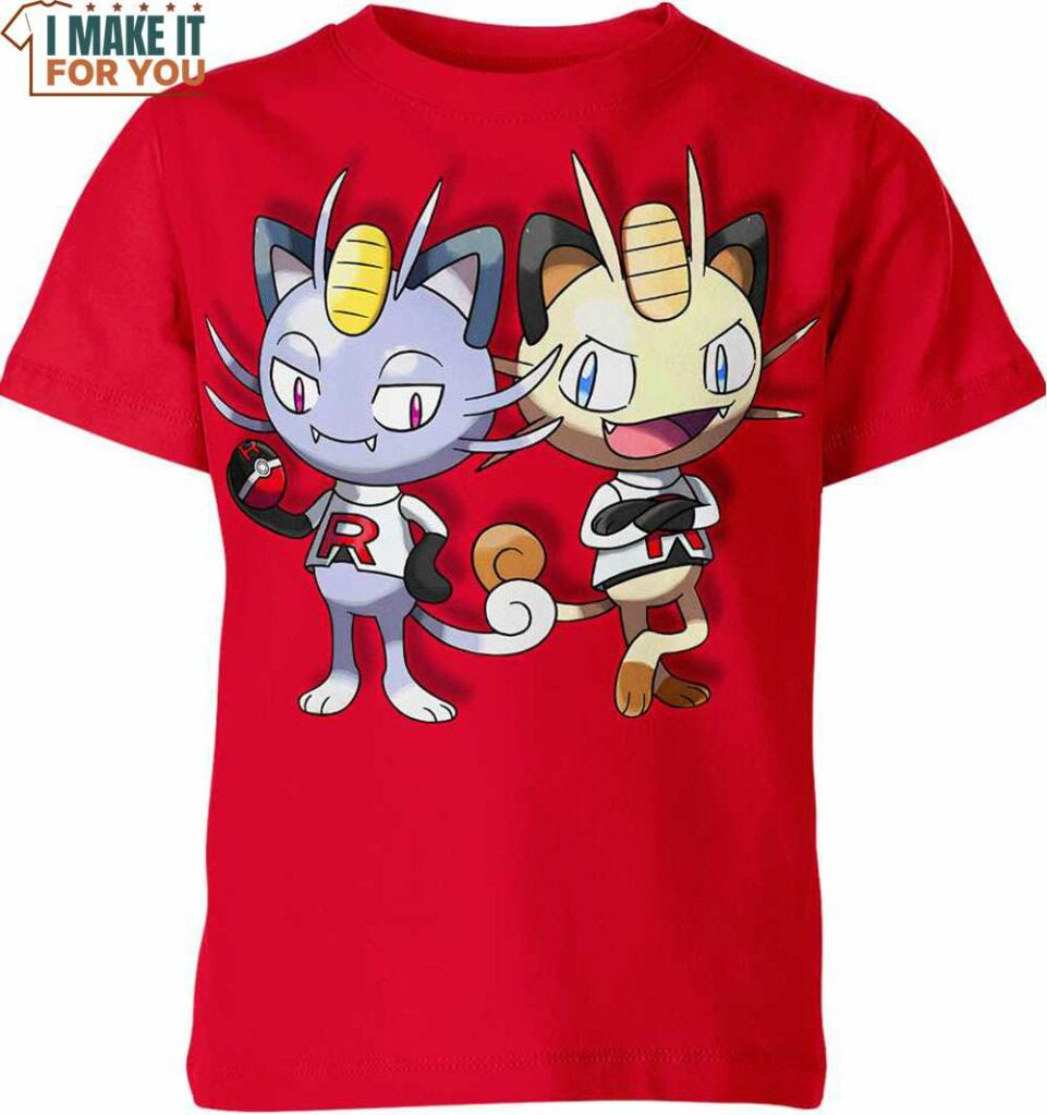 Meowth Pokemon Shirt, Stylish Pokemon 3D Printed Tee