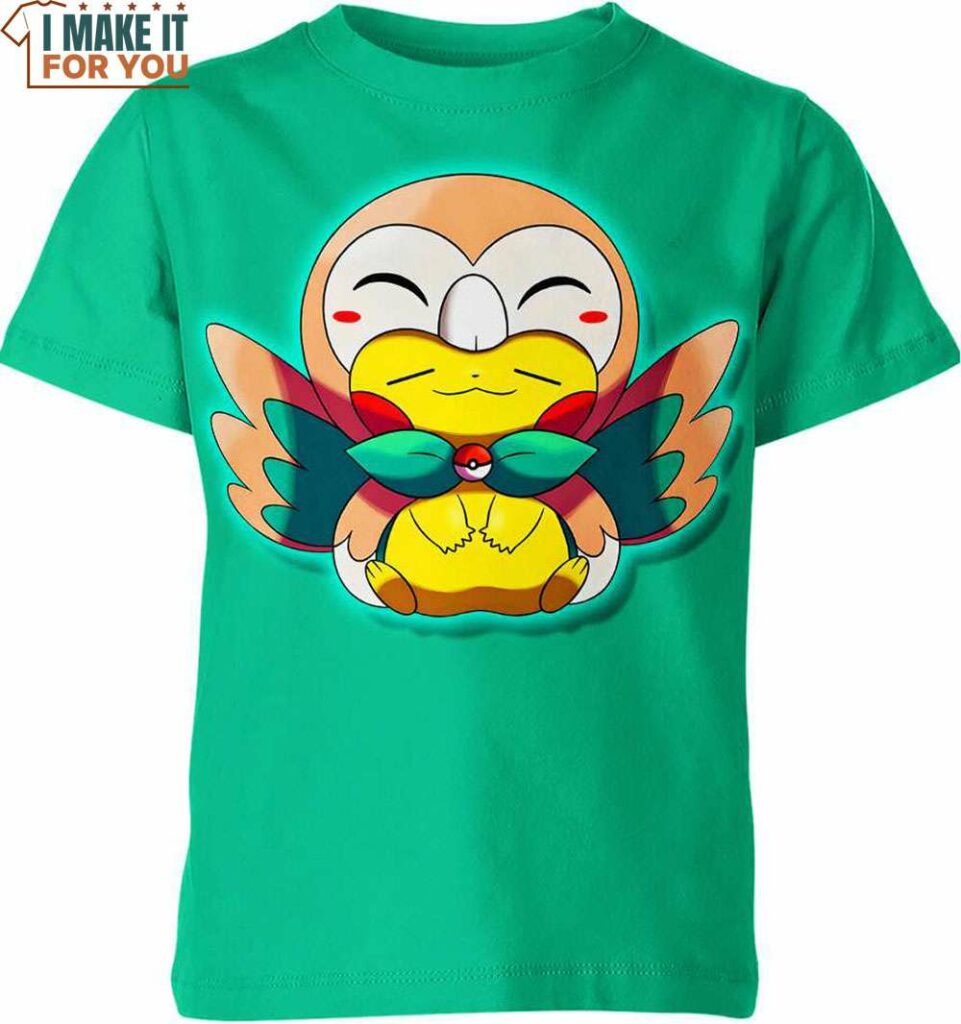Rowlet x Pikachu Pokemon Shirt, Amazing Presents for Pokemon Fans of ...