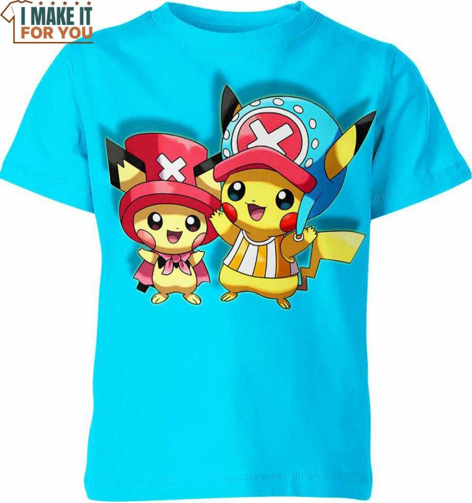 Tony Tony Chopper One Piece x Pikachu Pokemon Shirt, Cool Pokemon Shirts