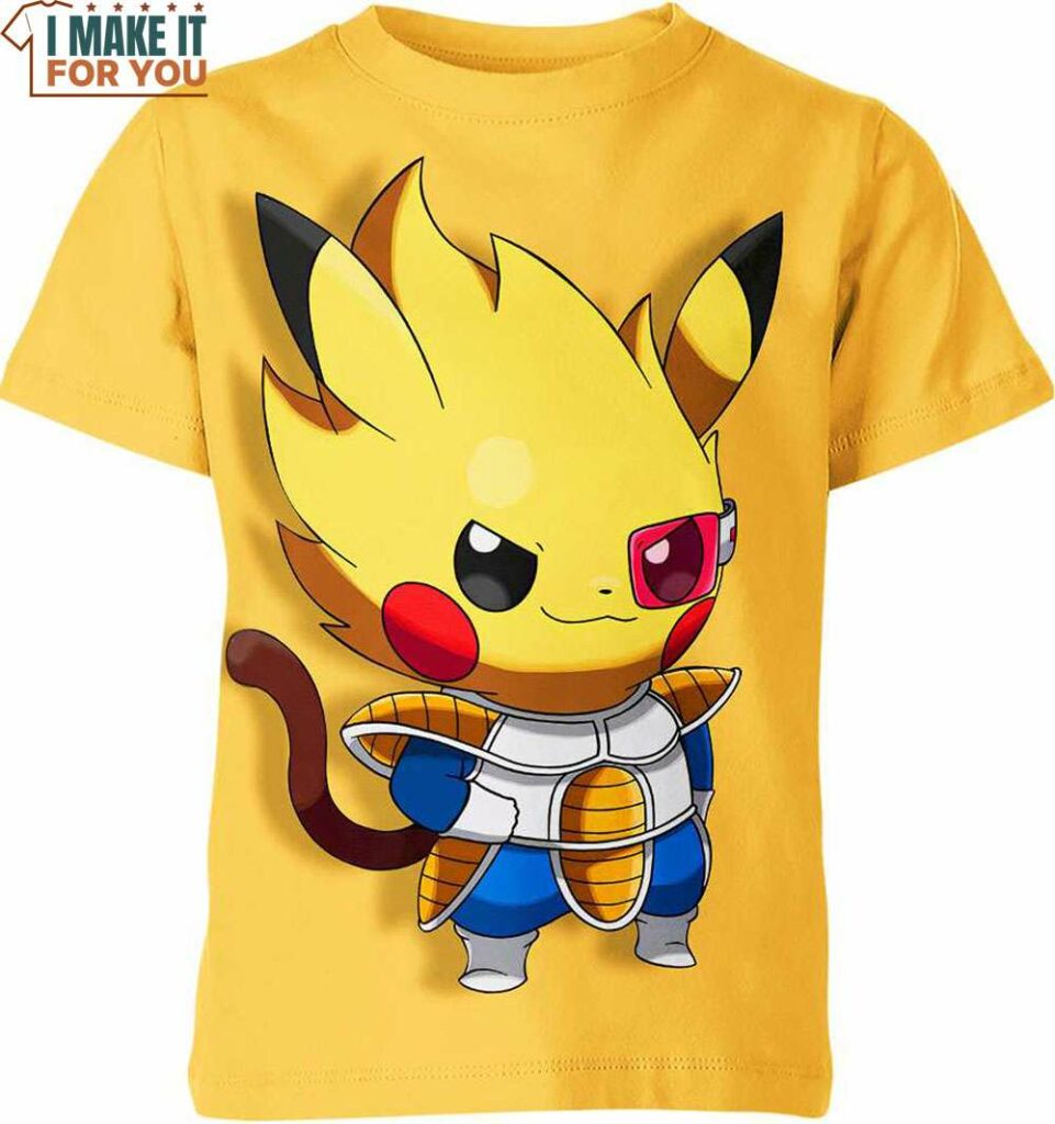 Vegeta x Pikachu Pokemon Shirt, Bold Pokemon Fashion Statement