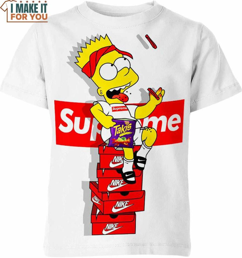 Bart Simpson Supreme Nike Shirt, Statement Nike Graphic Shirts