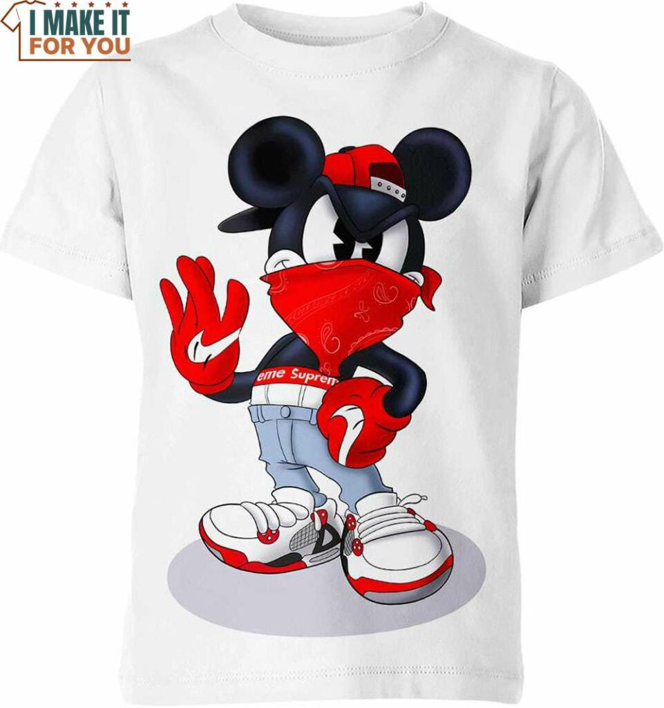 Mickey Mouse Nike Supreme Shirt, Vintage Nike Graphic Tees For Collectors