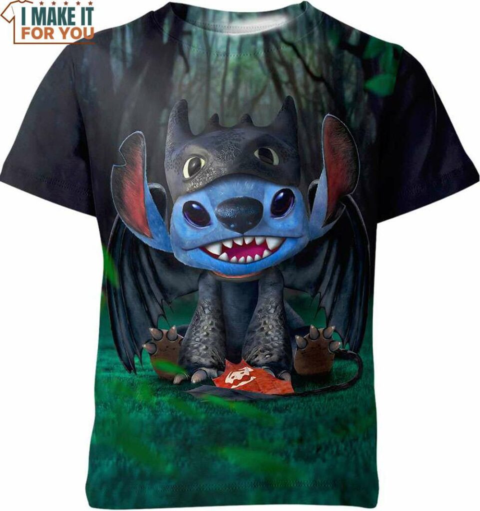 Toothless How To Train Your Dragon Lilo And Stitch 3D Shirt