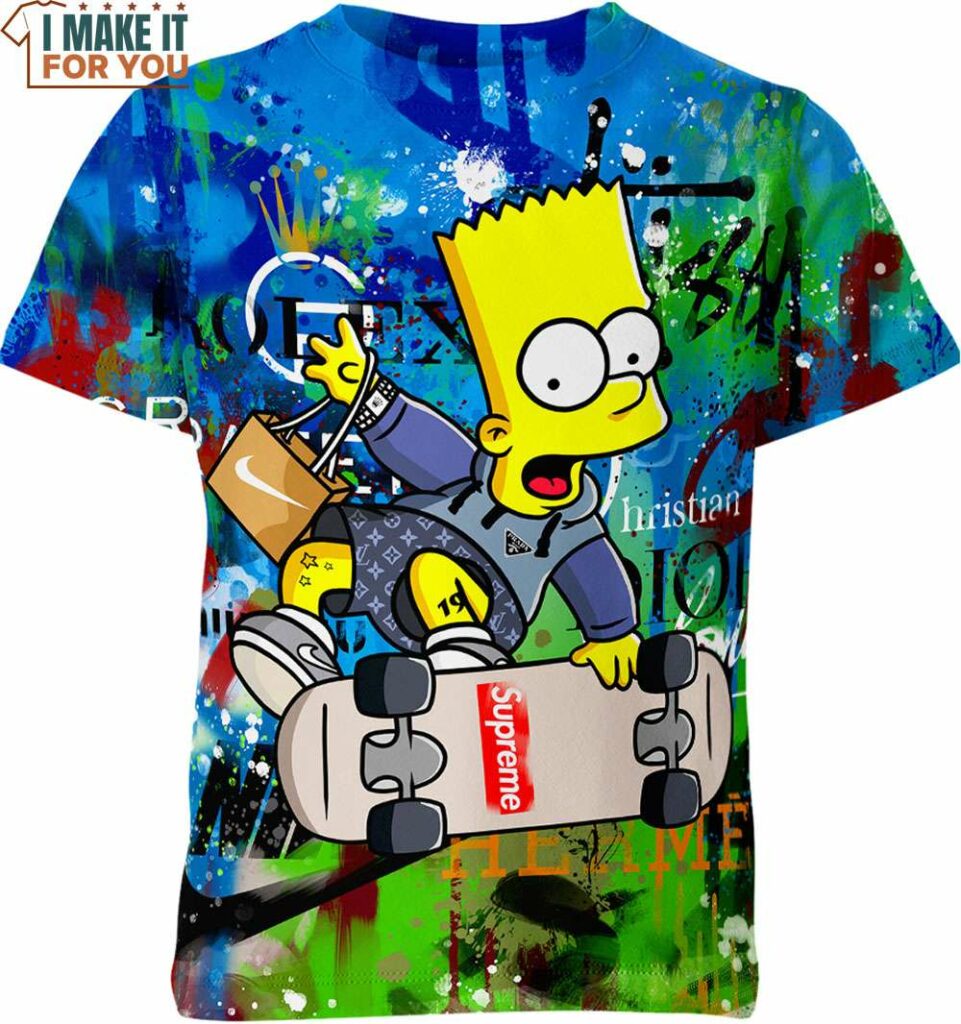 Bart Simpson Louis Vuitton Supreme Nike Shirt
