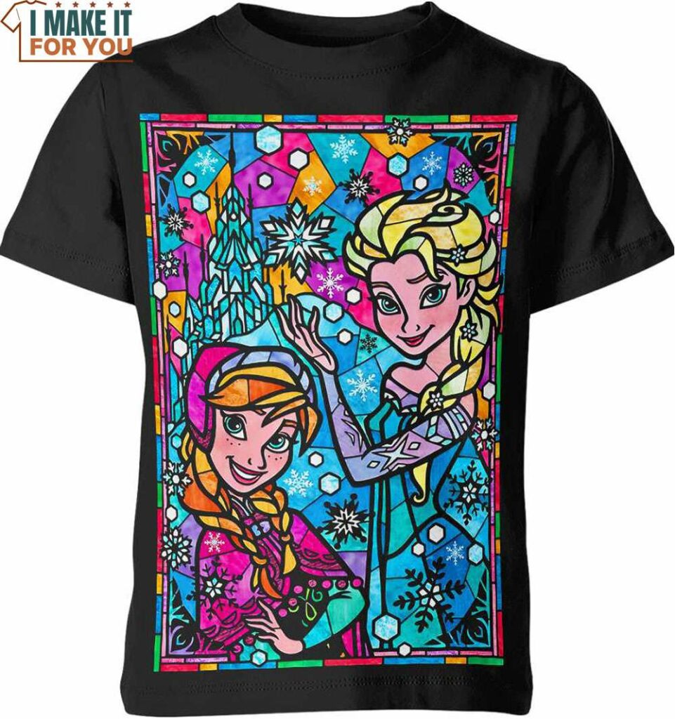 Elsa And Anna Frozen Stained Glass Shirt