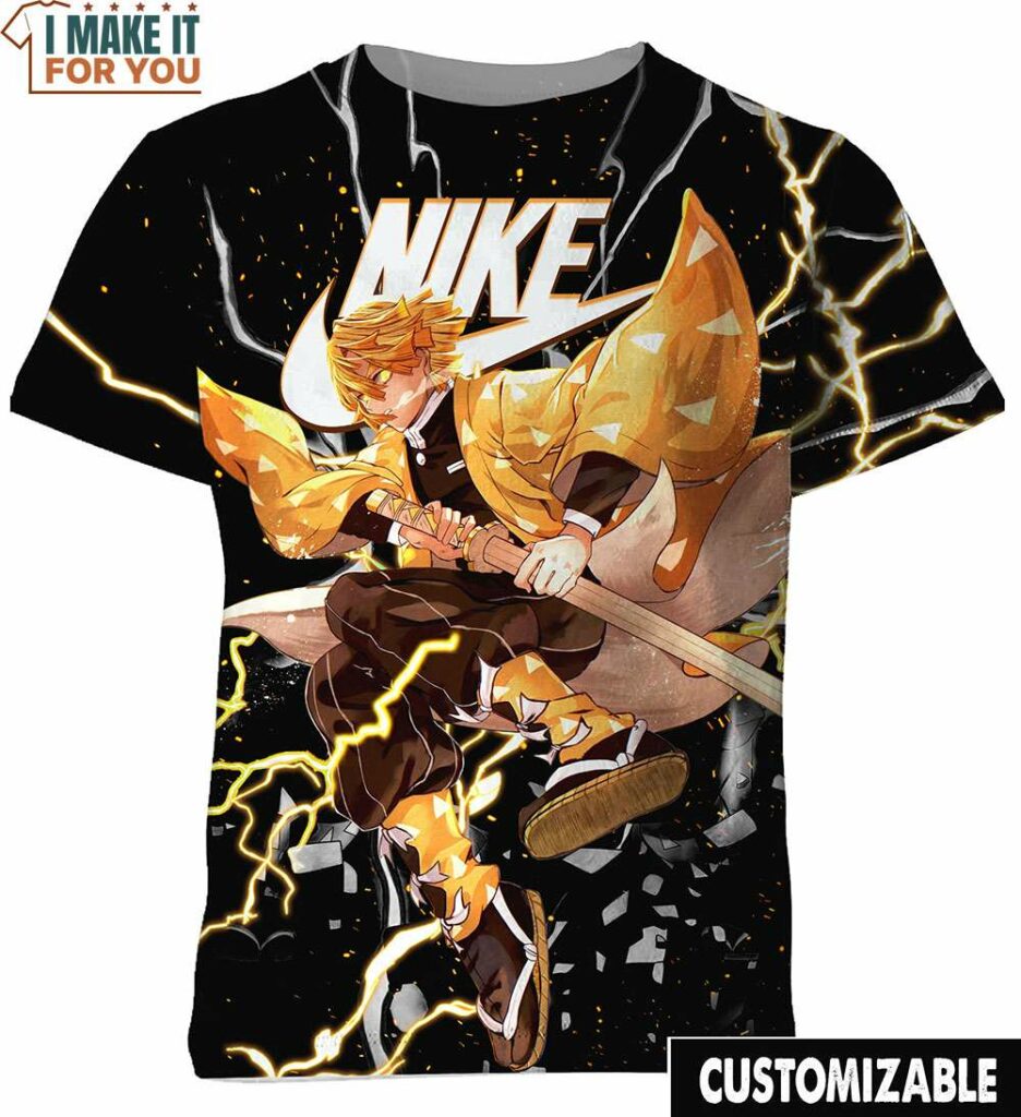 Agatsuma Zenitsu Demon Slayer Nike Shirt, Nike Graphic Design Tee