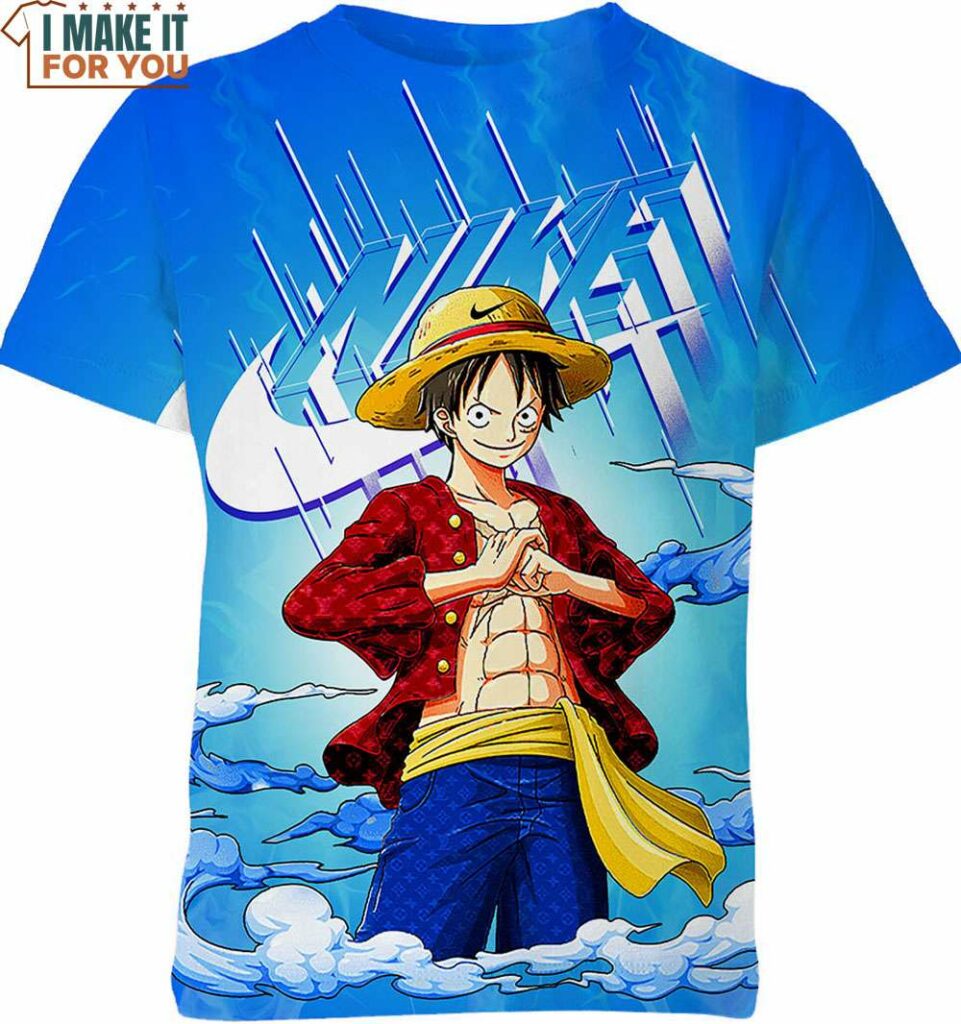 Monkey D. Luffy One Piece Nike 3D Shirt, Unique Nike Graphic Tees For Gifts