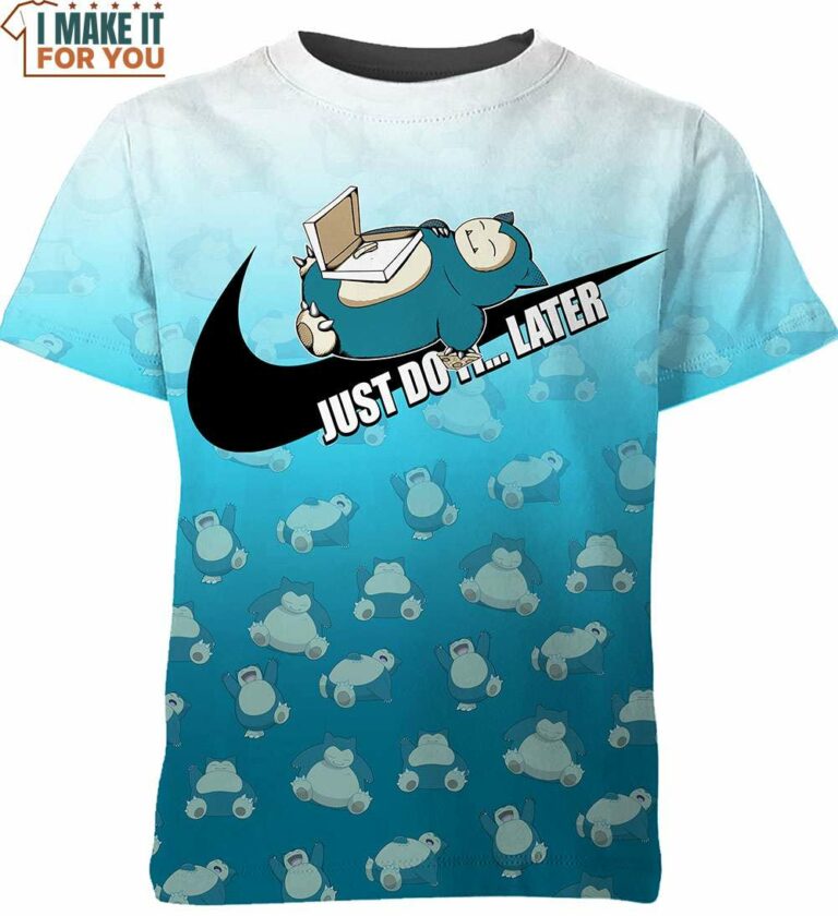 Snorlax Pokemon Nike Just Do It Later Shirt, Eye-catching Nike Graphic ...