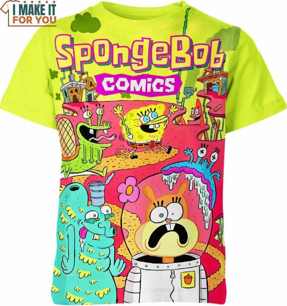 Spongebob Squarepants Logo Shirt, Unique Cartoon Gifts for Animation Fans