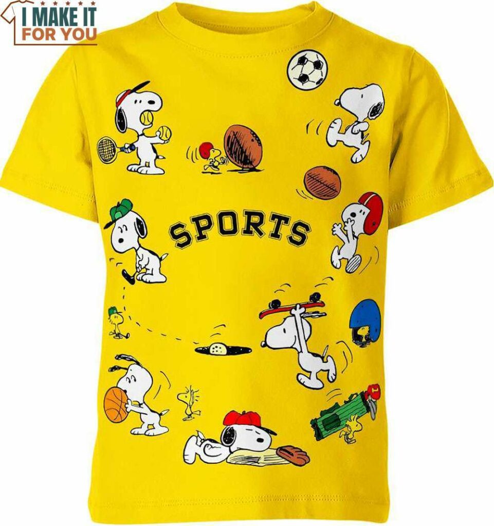 Snoopy Sport Shirt, Peanuts Cartoon Gifts