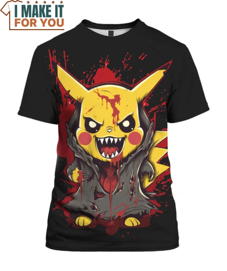 Horror Pikachu Halloween Style T Shirt, Creepy Costumes for Halloween