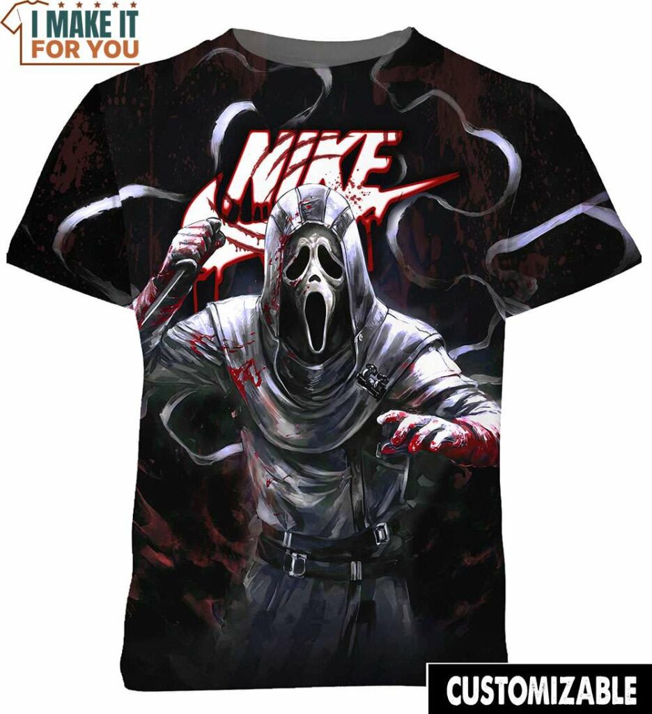 Scream Ghostface Nike Shirt, Horror Movie Merchandise for Halloween