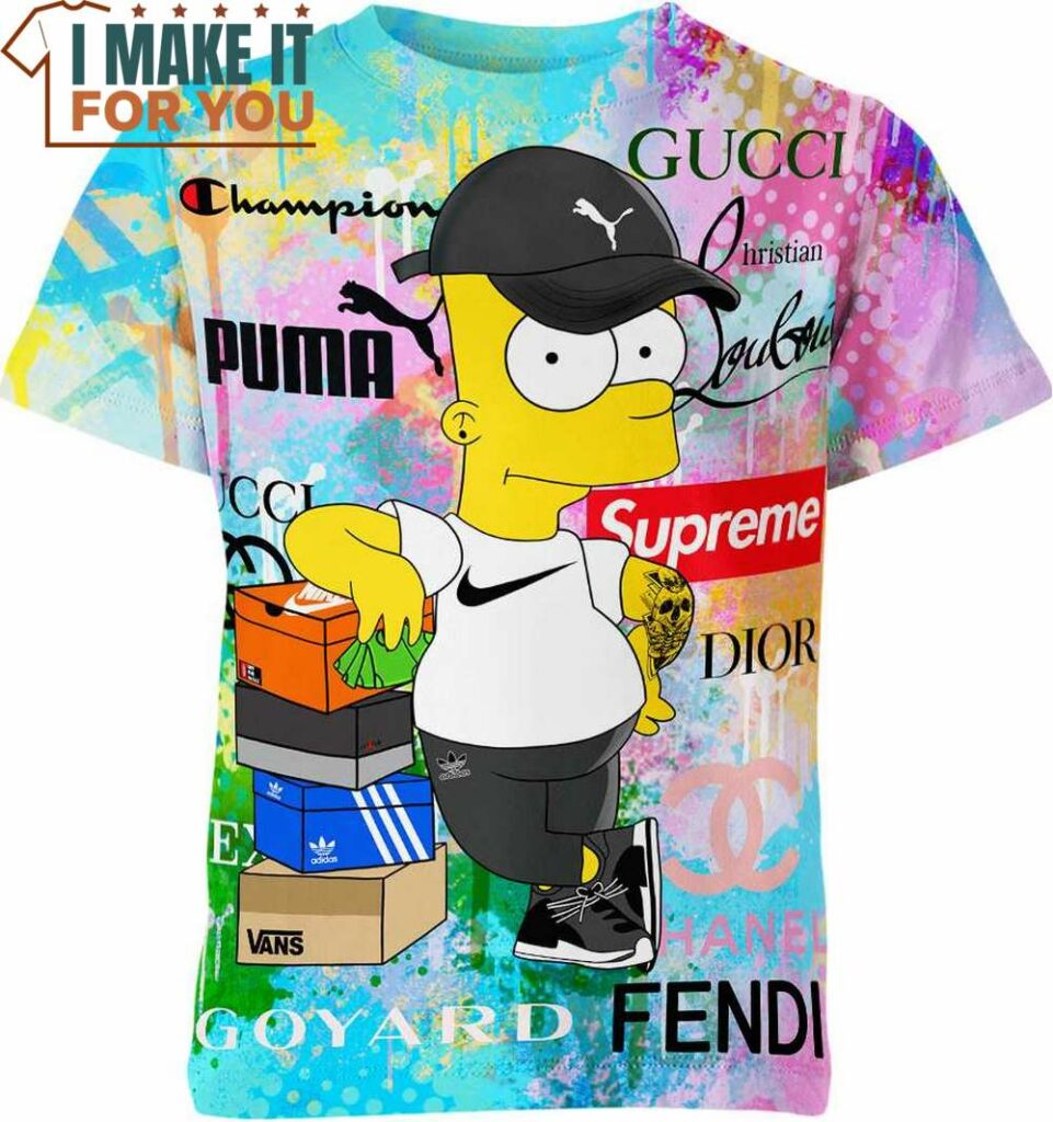 Bart Simpson Nike Puma Adidas The Simpsons Shirt, Stylish Nike Graphic Tee