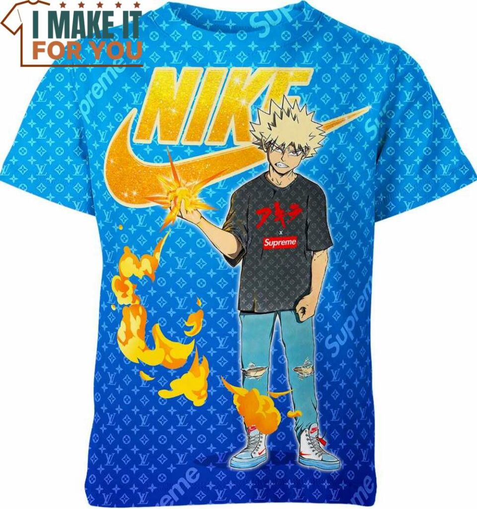 Katsuki Bakugo Cool Nike Louis Vuitton Supreme My Hero Academia Shirt ...