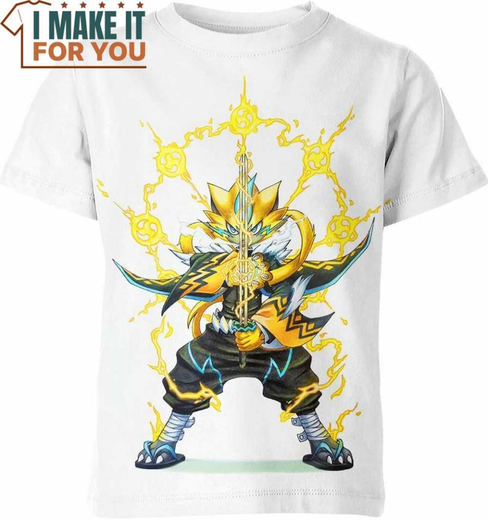 Demon Slayer X Zeraora Pokemon Shirt, Perfect Gift for Any Pokemon Lover