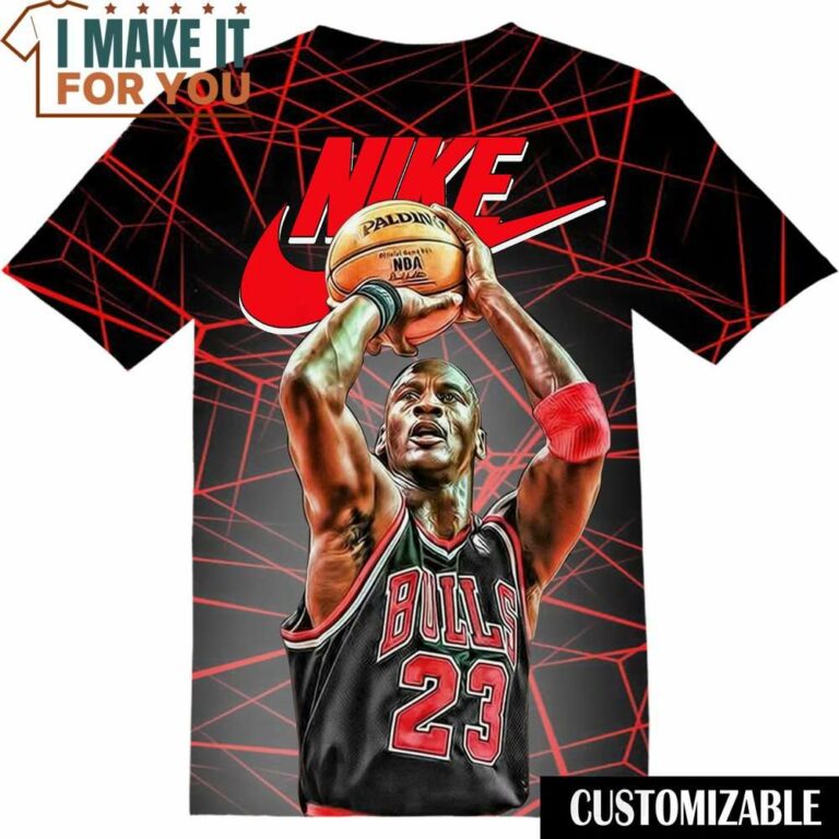 Michael Jordan 23 Chicago Bulls Signed Air Art Basketball Jersey, The ...