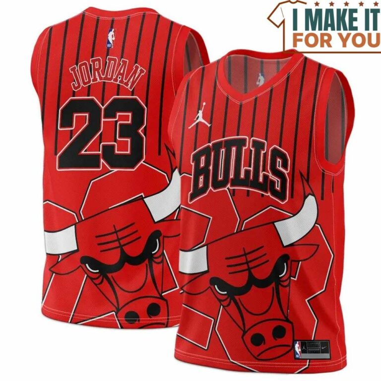 Michael Jordan 23 Chicago Bulls Signed Air Art Basketball Jersey, The ...