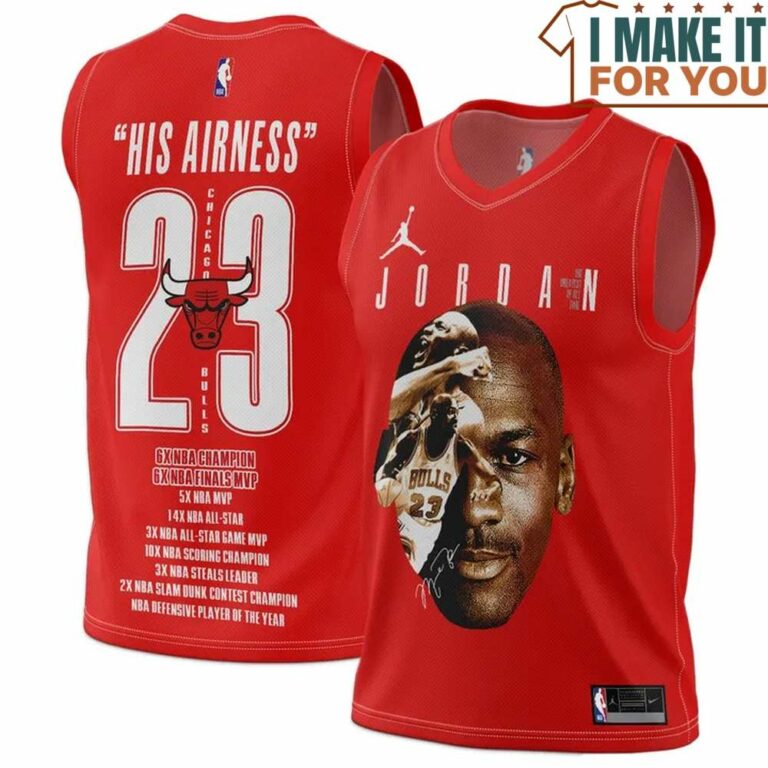 Michael Jordan 23 Chicago Bulls Signed Air Art Basketball Jersey, The ...