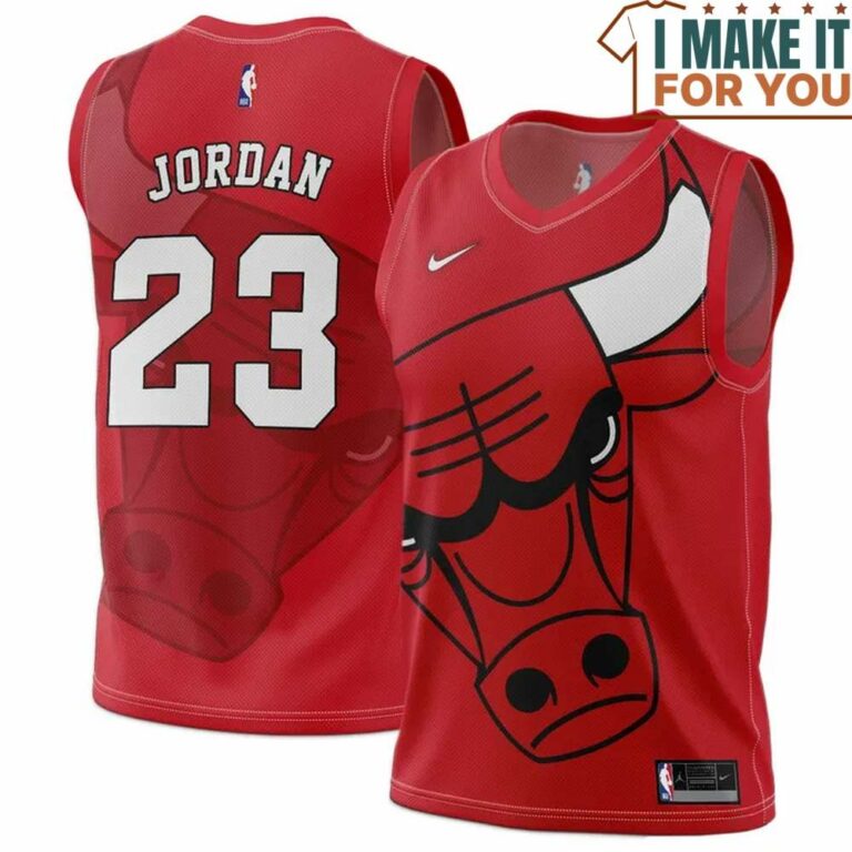 Michael Jordan 23 Chicago Bulls Signed Air Art Basketball Jersey, The ...