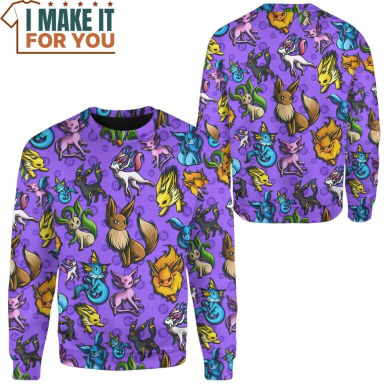 Pokemon Eevee Eeveelutions Sweatshirt, Amazing Presents for Pokemon ...