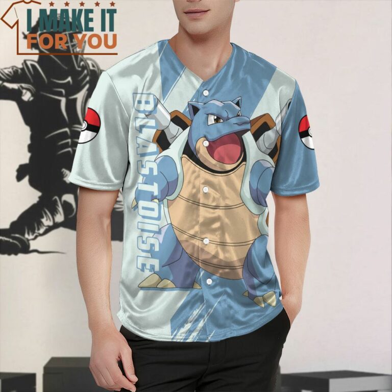 Pokemon Blastoise Baseball Jersey, Gifts for Pokemon Lovers - Best ...