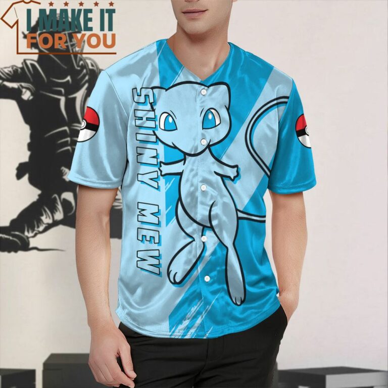 Pokemon Shiny Mew Baseball Jersey, Ultimate Gift for Pokemon Fan - Best ...