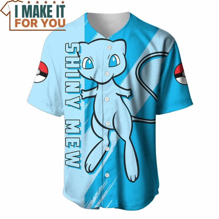 Pokemon Shiny Mew Baseball Jersey, Ultimate Gift for Pokemon Fan - Best ...