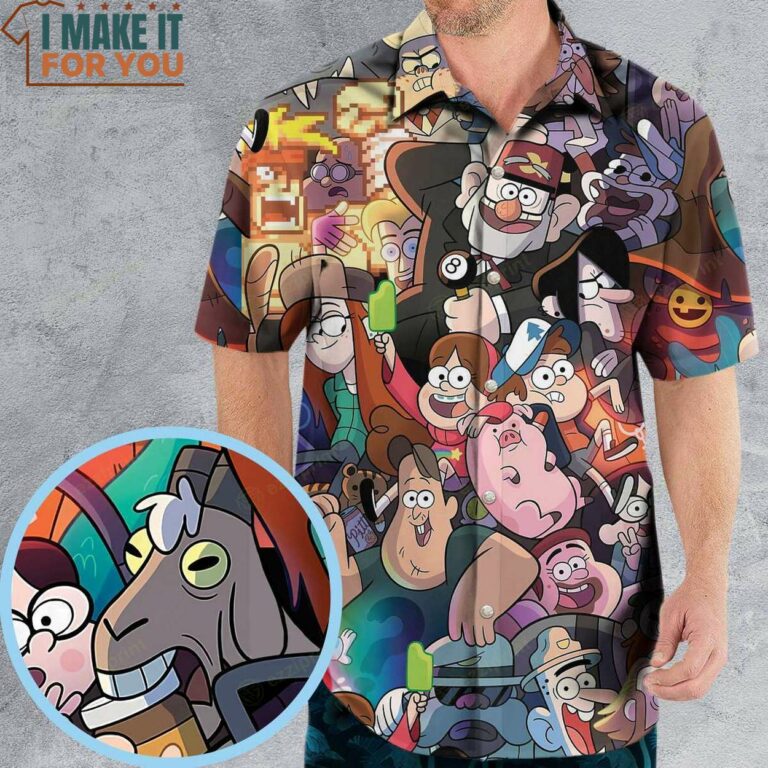 Gravity Falls Characters Pattern Hawaiian Shirt, Fun and Stylish ...