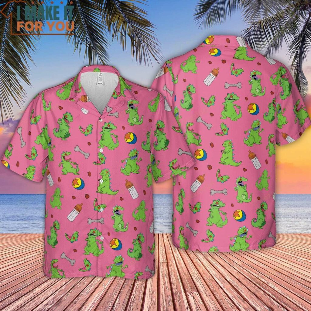 Rugrats Reptar Pattern Hawaiian Shirt, Cool Hawaiian Shirt for Men ...