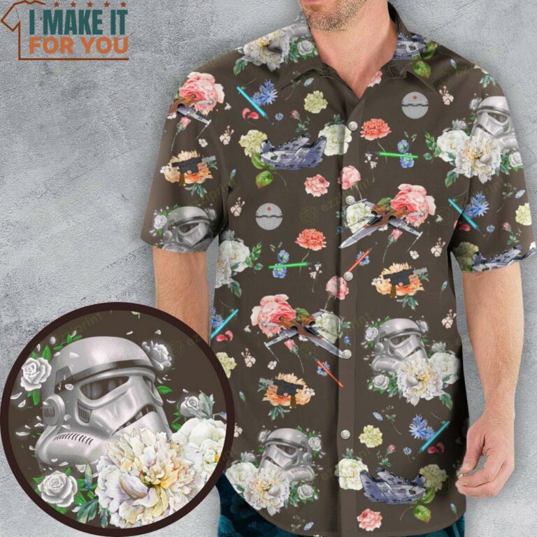 Stormtrooper Flower Vintage Pattern Hawaiian Shirt, Hawaiian Shirts ...