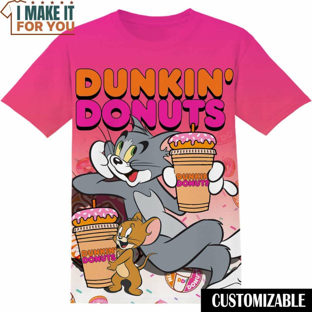 Dunkin Donuts Tom And Jerry T-Shirt, Funny Tee Shirt for Men