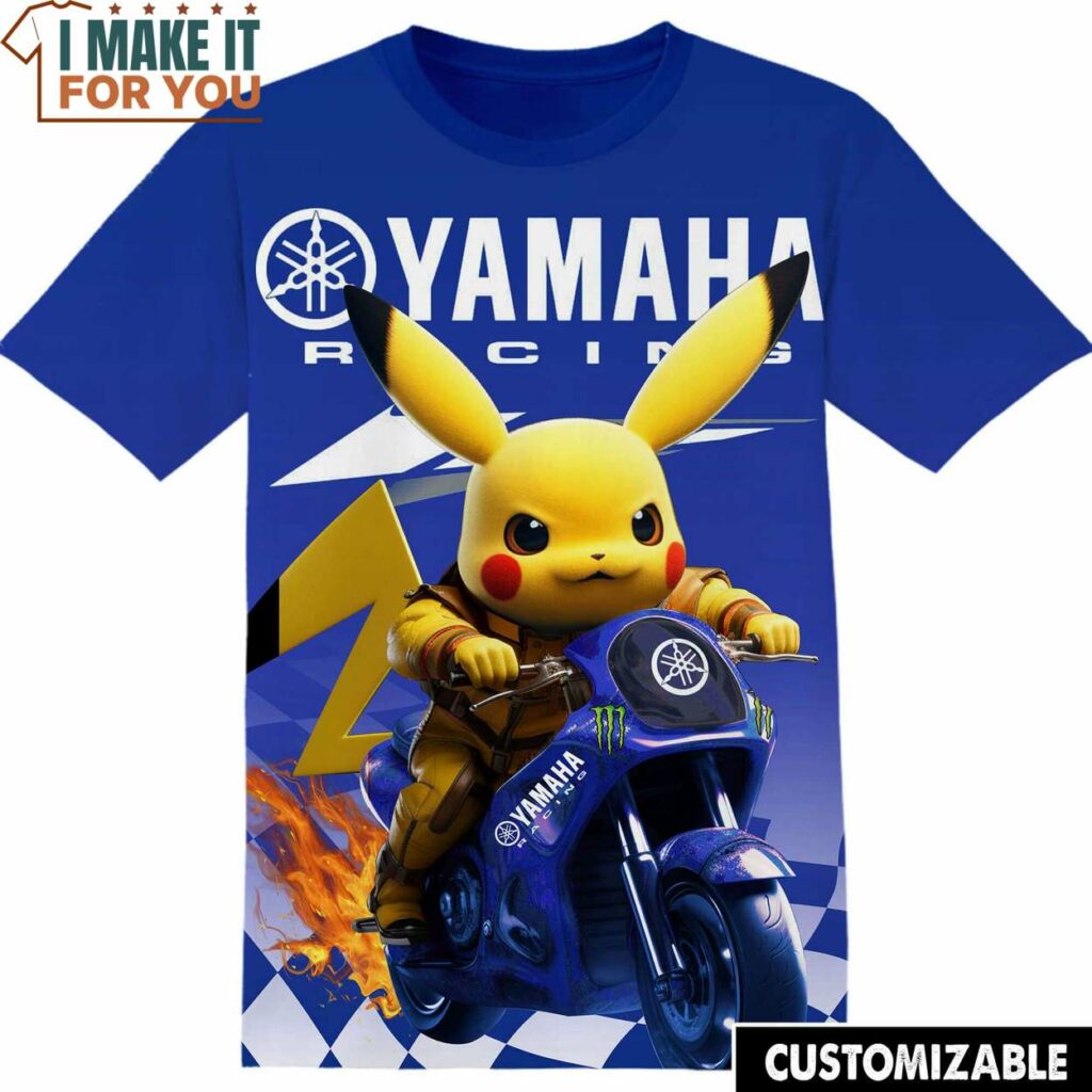 Racing Yamaha Pokemon Pikachu Shirt, Cool Mens Graphic Tees