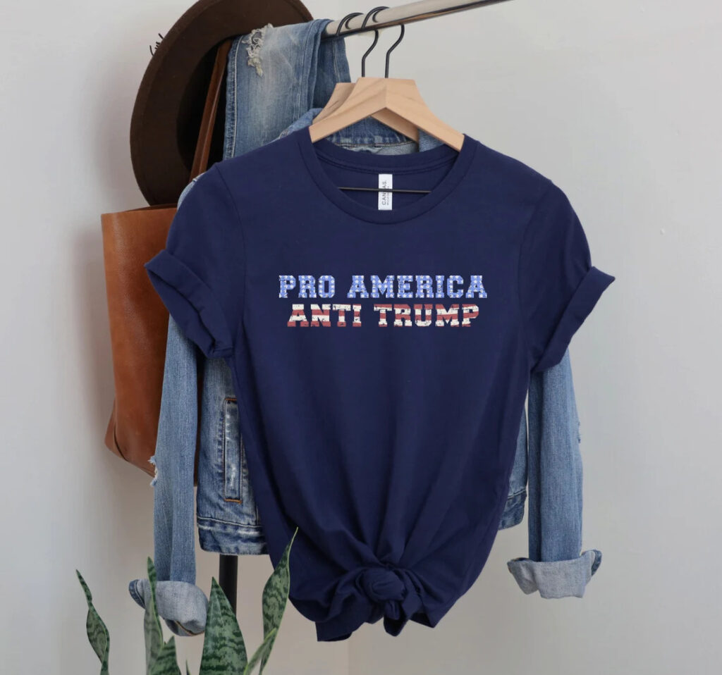 Pro America Anti Trump 2025 Flag Retro Shirt